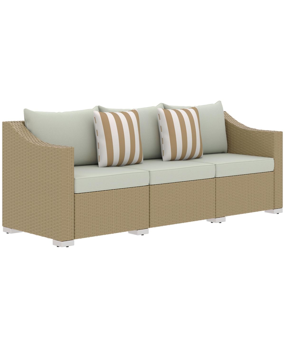 Click here for Outsunny 3 Seater Patio Sofa  Wicker Couch with Cu... prices