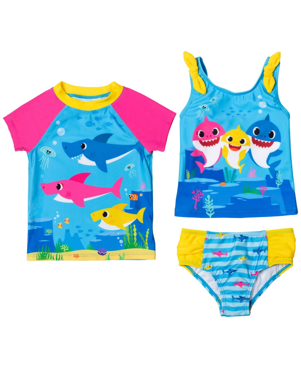 Click here for Baby Shark Toddler Girls Shark Rash Guard Tankini... prices
