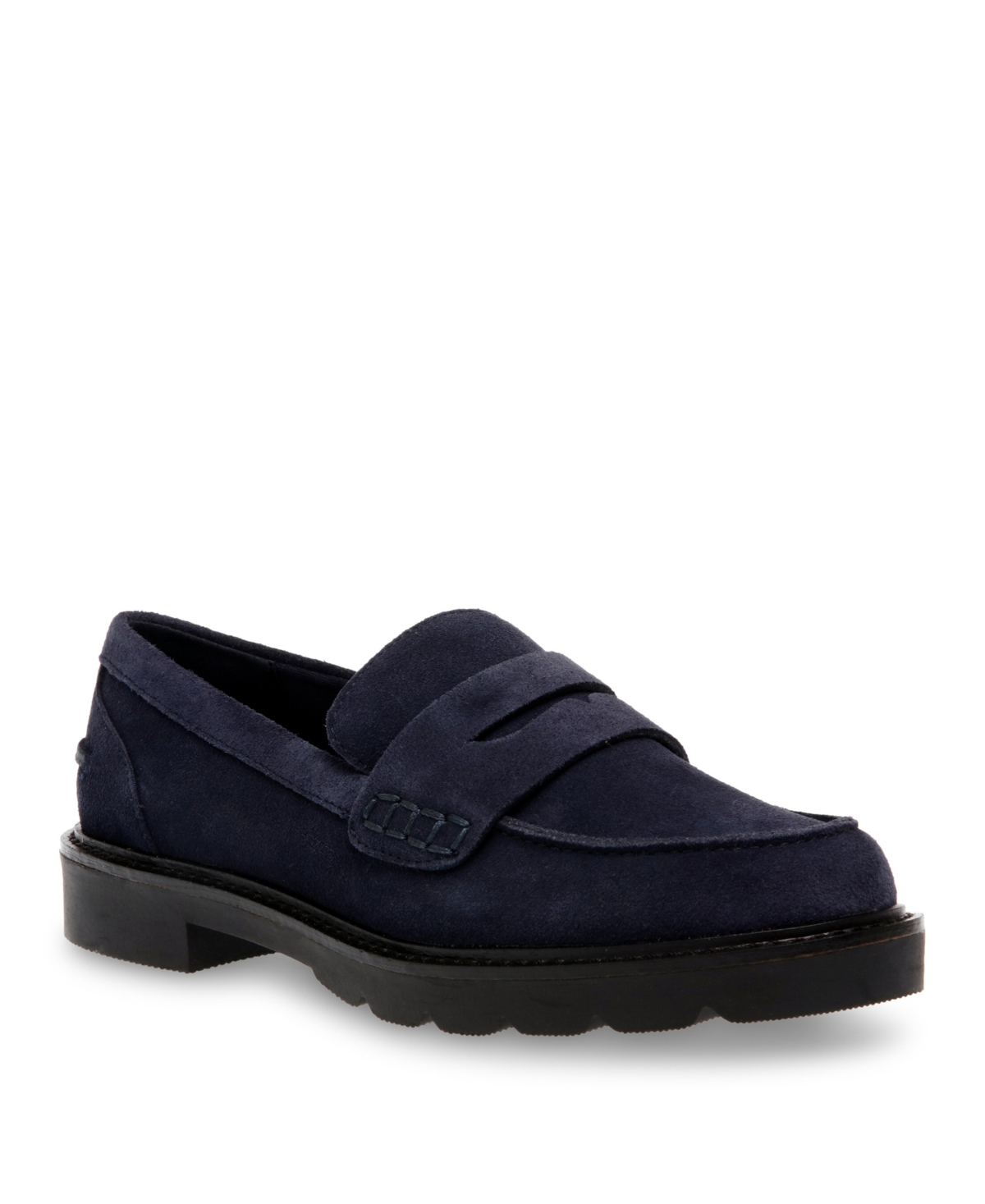 Click here for Anne Klein Womens Emmylou Lug Sole Loafers - Navy prices