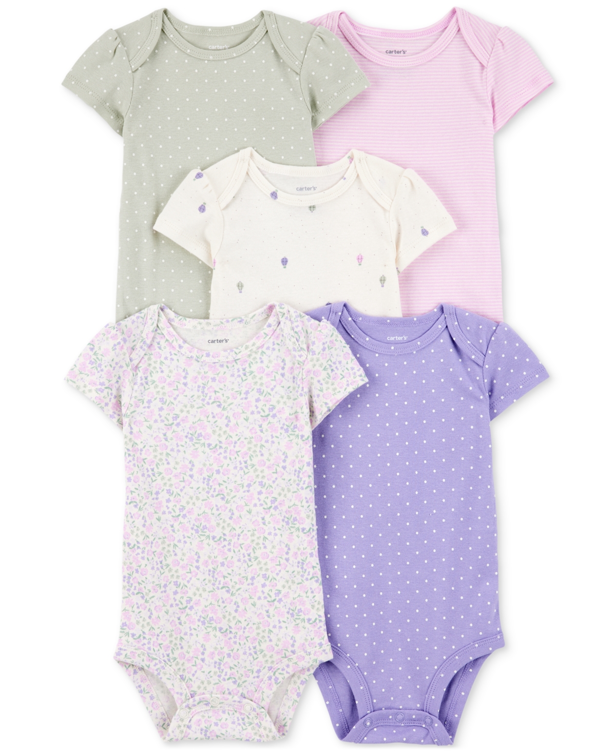 Click here for Carters Baby Girls 5-Pk. Cotton Floral Polka-Dot S... prices