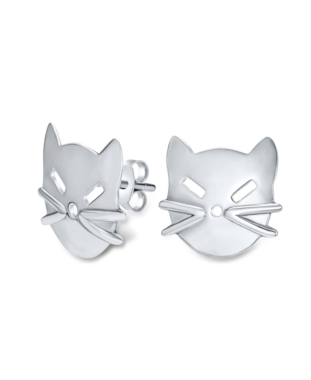 Click here for Bling Jewelry Curious Cat Face Stud Earrings in St... prices