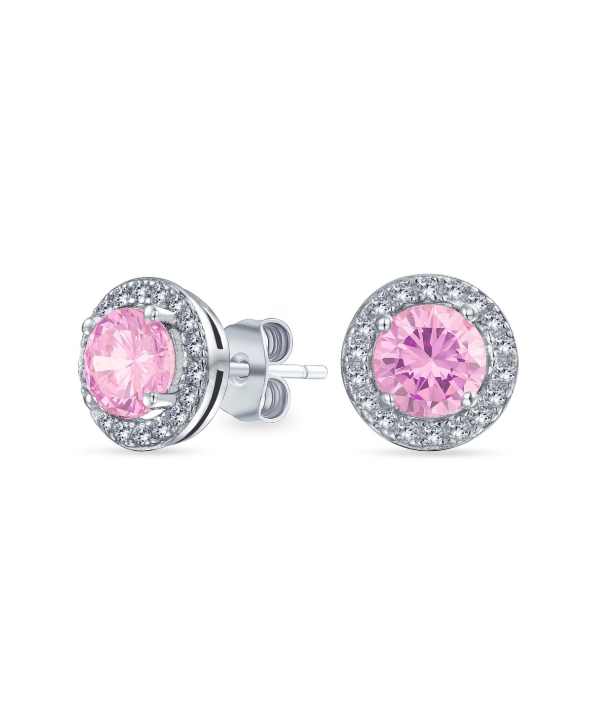 Click here for Bling Jewelry Colorful Cz Halo Solitaire Stud Earr... prices