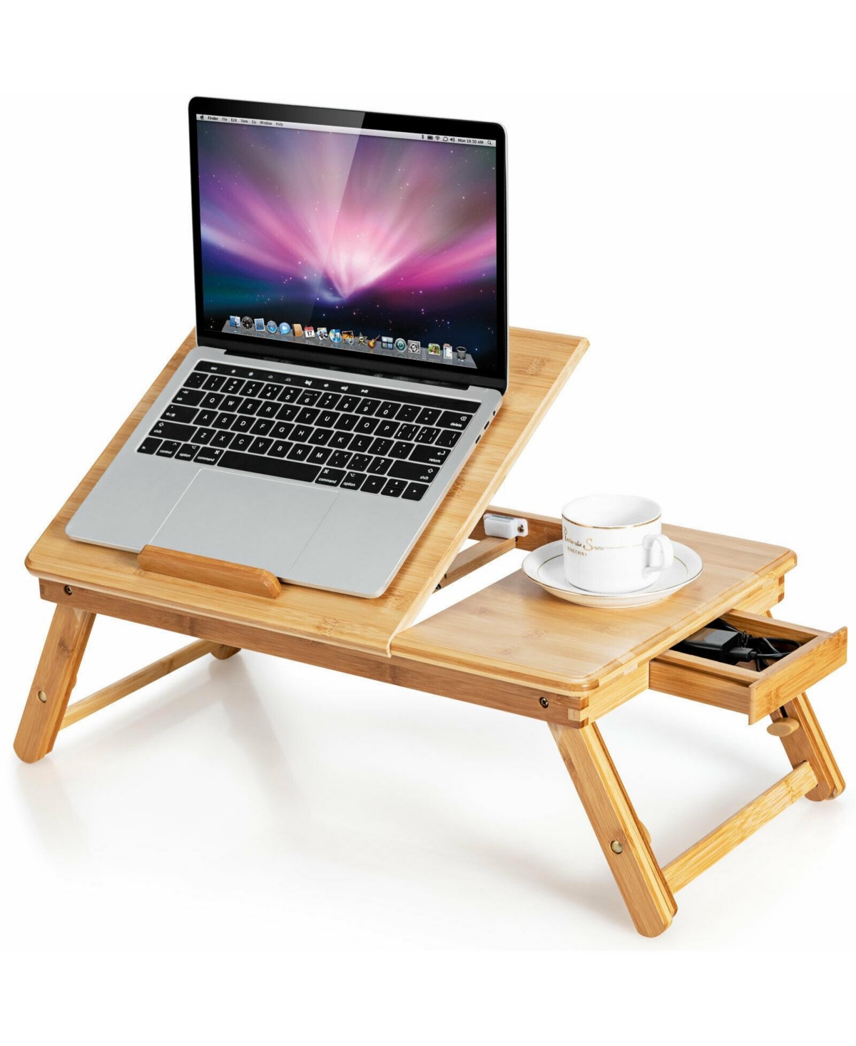 Click here for Bamboo Laptop Lap Tray with Adjustable Legs and Ti... prices