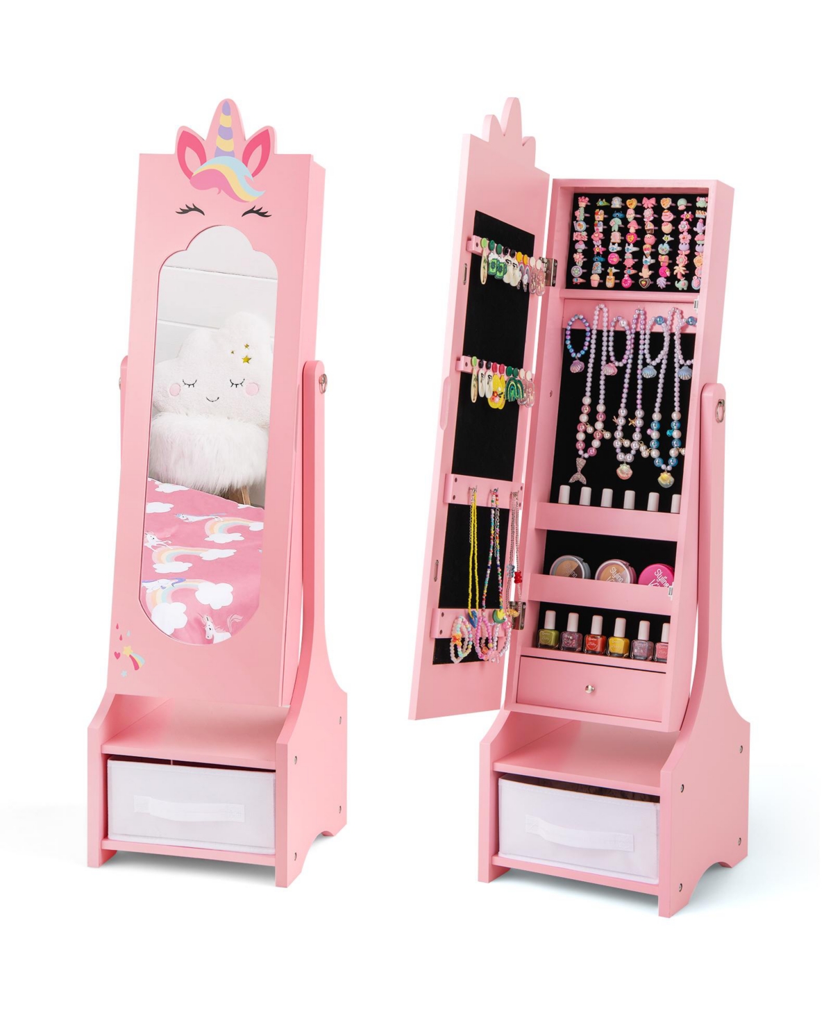 Click here for Kids Jewelry Cabinet with Full-Length Mirror for K... prices