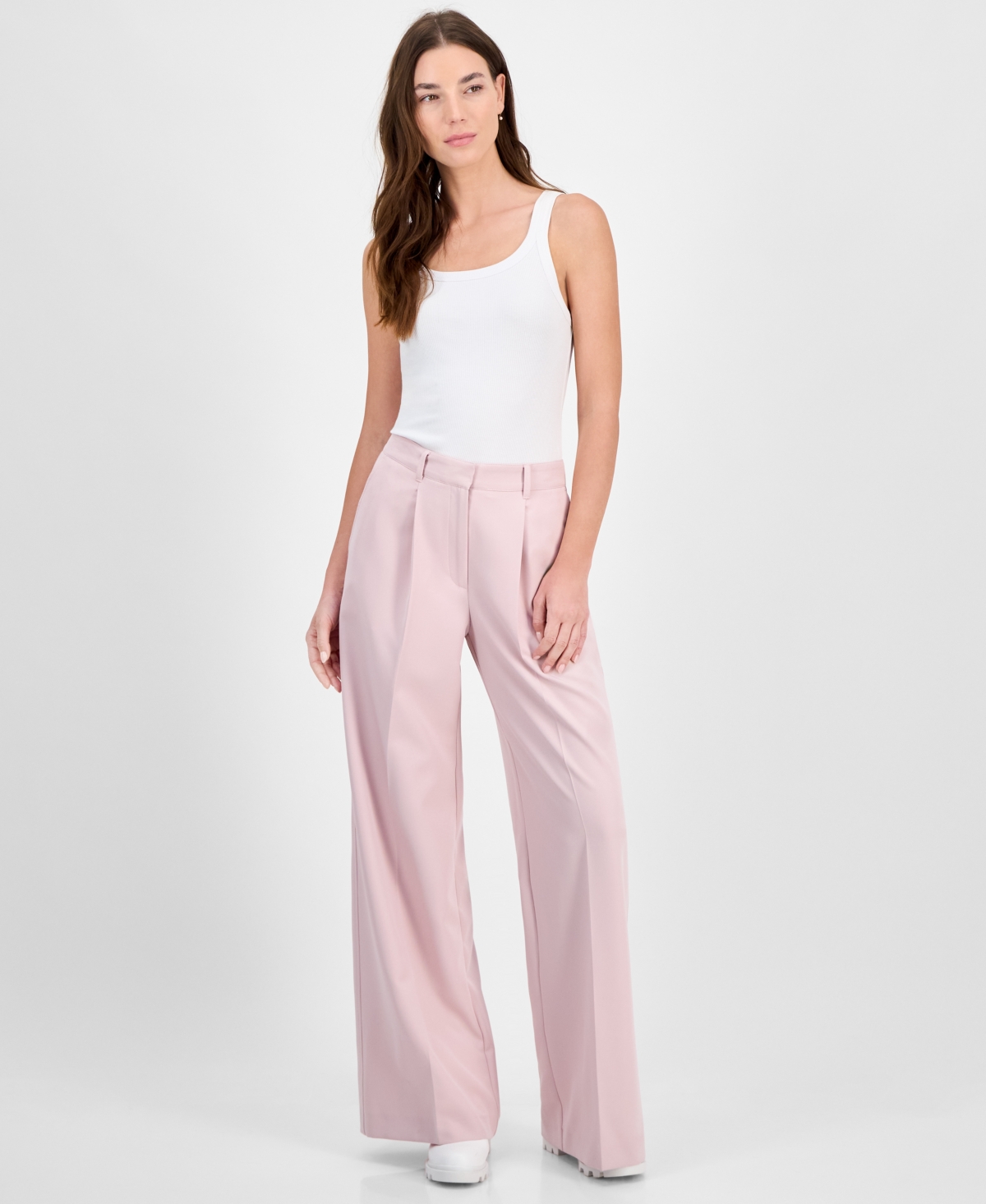 Click here for Boss Orange Womens High-Rise Wide-Leg Pants - Baby... prices