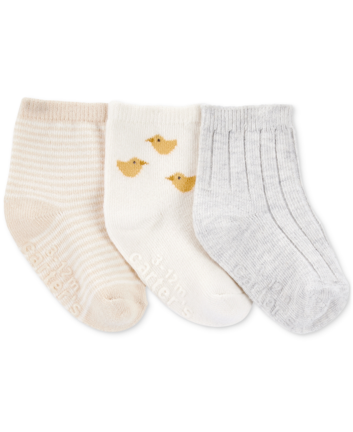 Click here for Carters Baby 3-Pk. Chick Ankle Socks - Ivory Multi prices