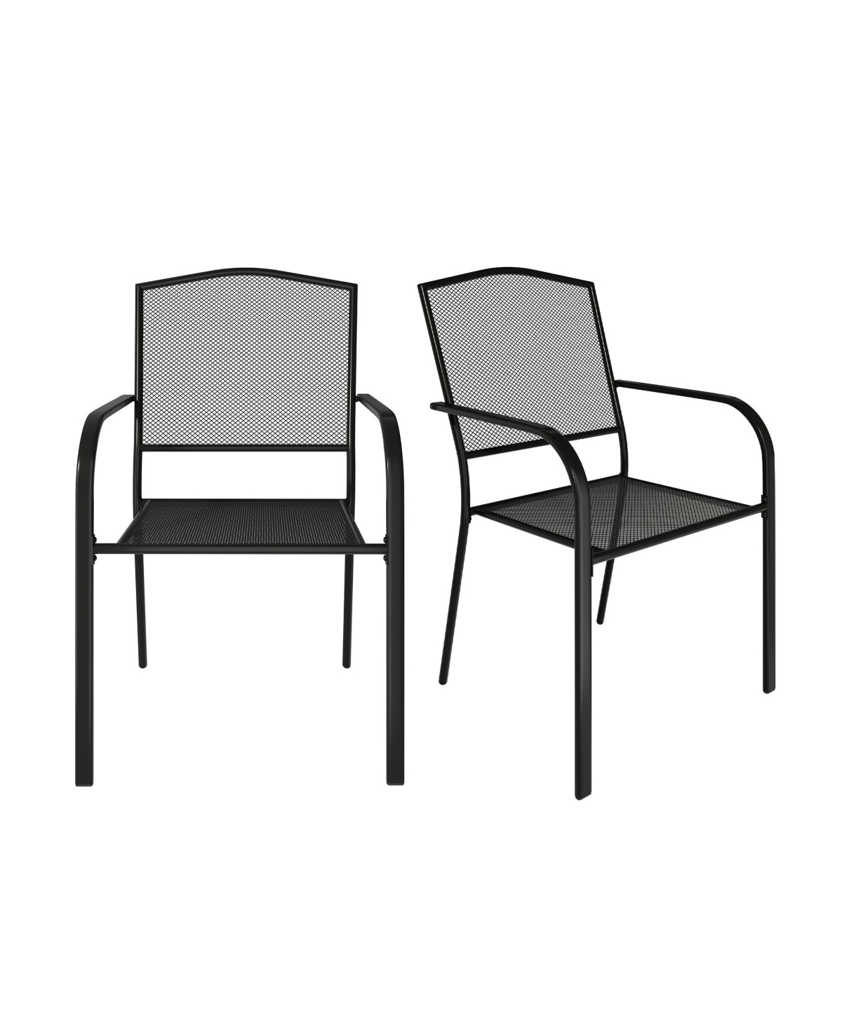 Click here for Black Metal Outdoor Patio Dining Chair Set of 2 -... prices