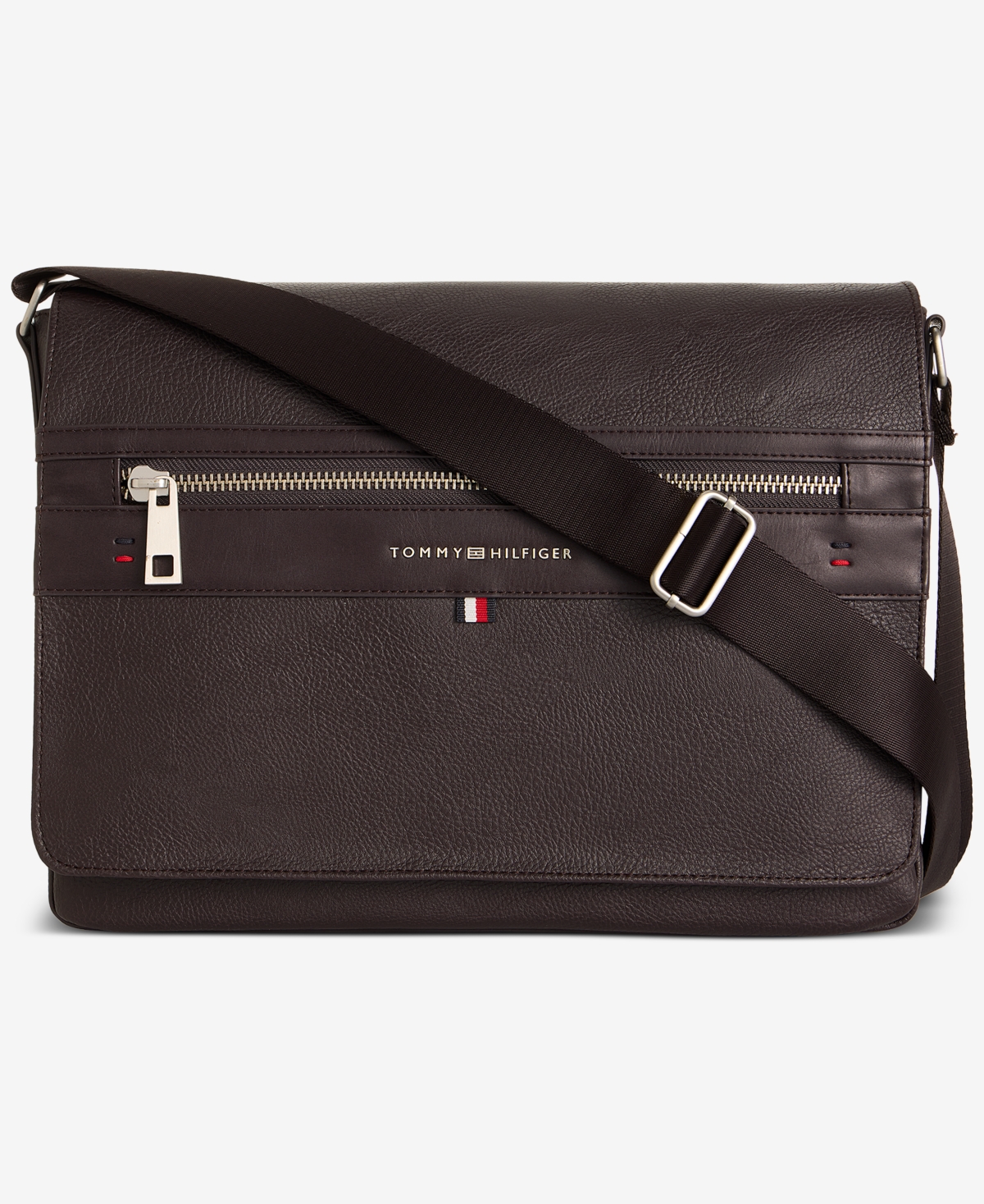 Click here for Tommy Hilfiger Mens Pebble Faux-Leather Leo Messen... prices