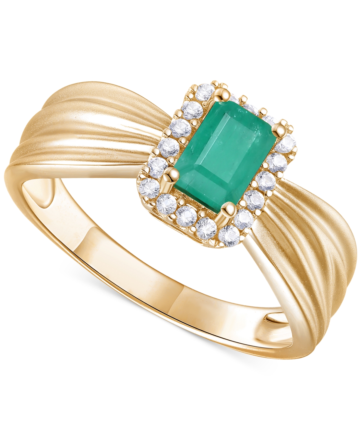 Click here for Emerald (5/8 ct. t.w.) & Diamond (1/6 ct. t.w.) Ha... prices
