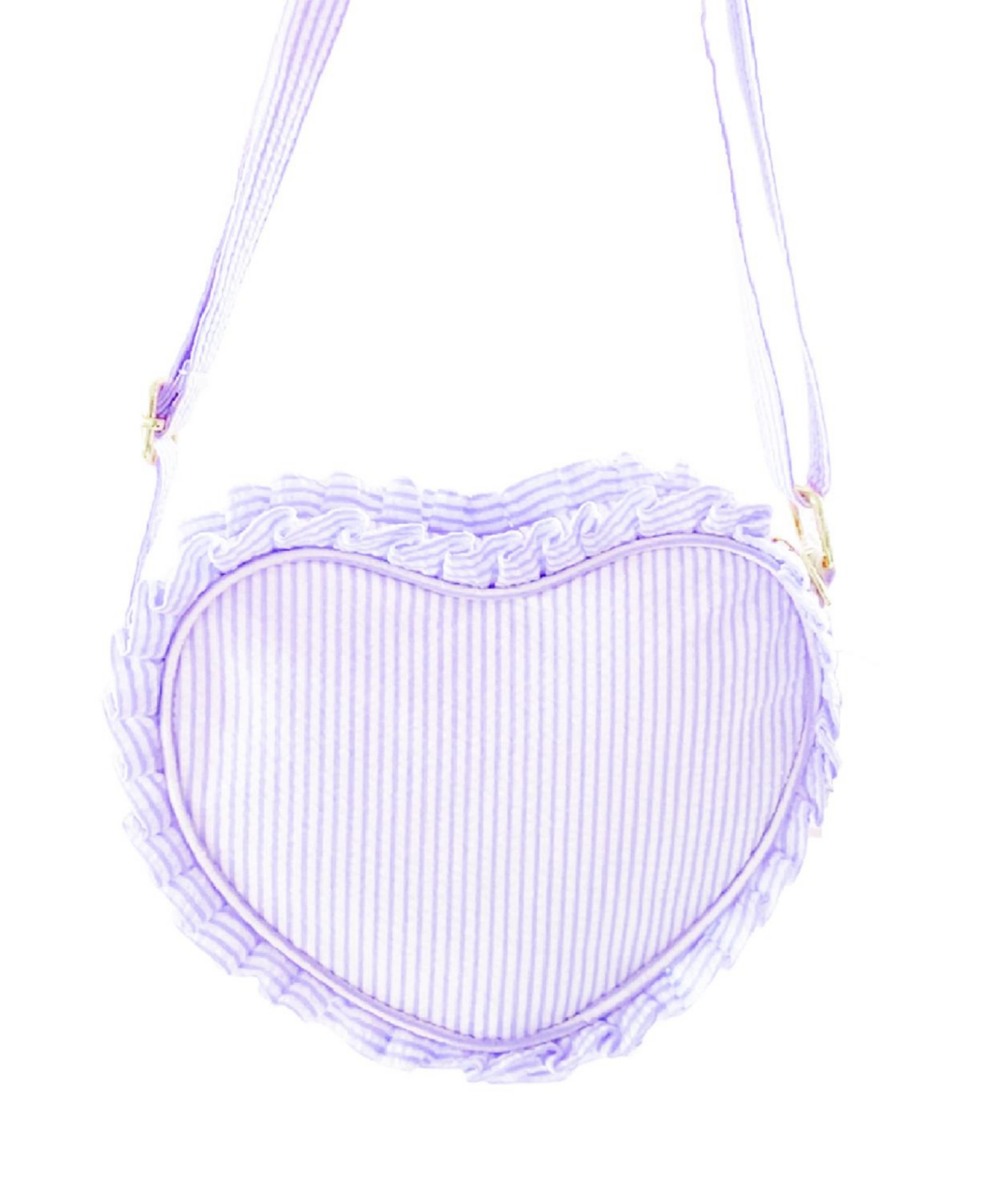 Click here for Bits & Bows Girls Heart Purse in Lavender Seersuck... prices