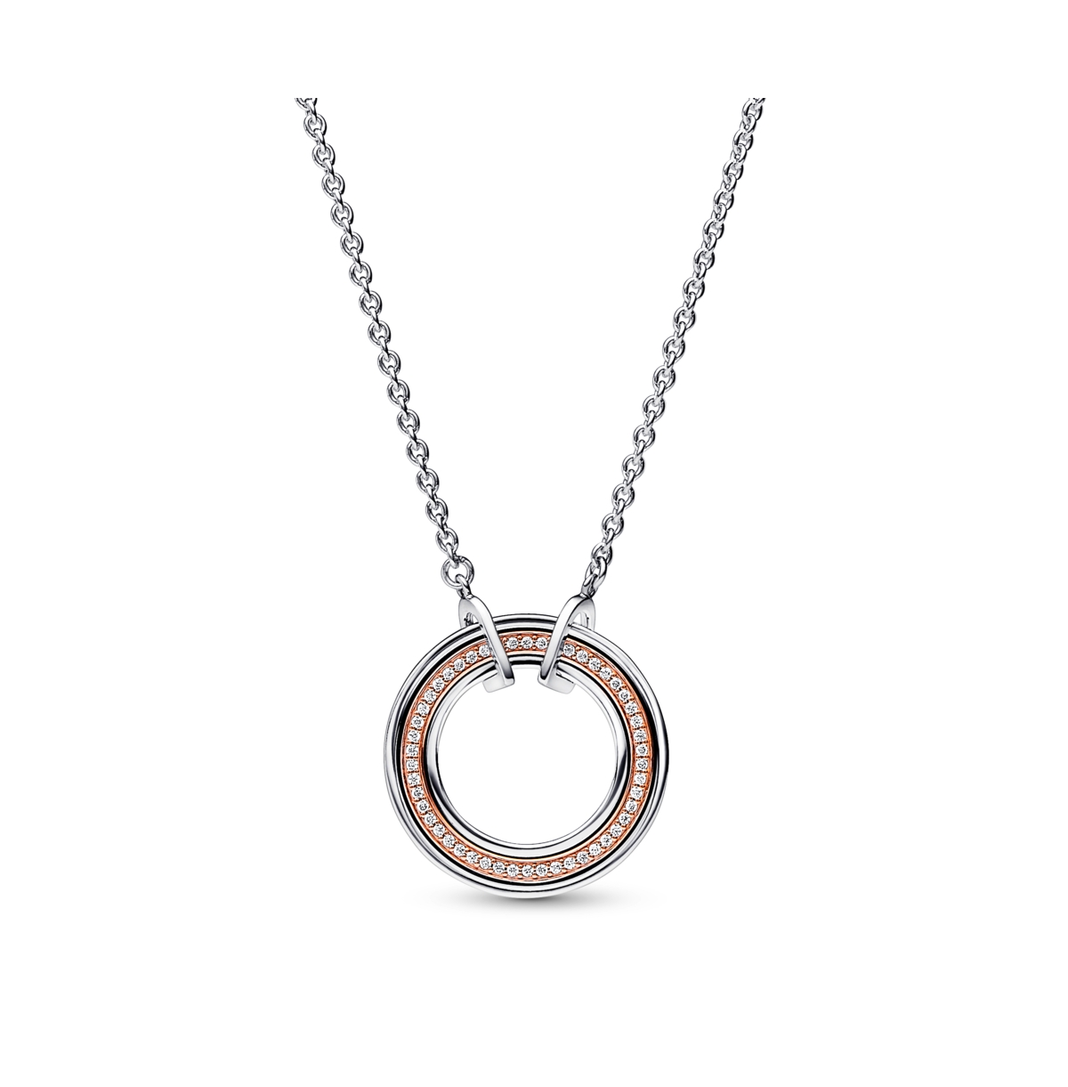 Click here for Pandora Signature Two-Tone Logo Pave Pendant Neckl... prices