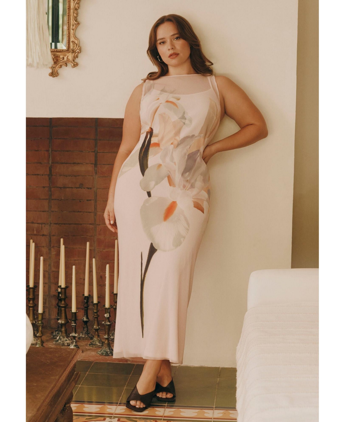 Click here for Eloquii Womens Plus Size Pleated Chiffon Dress - F... prices