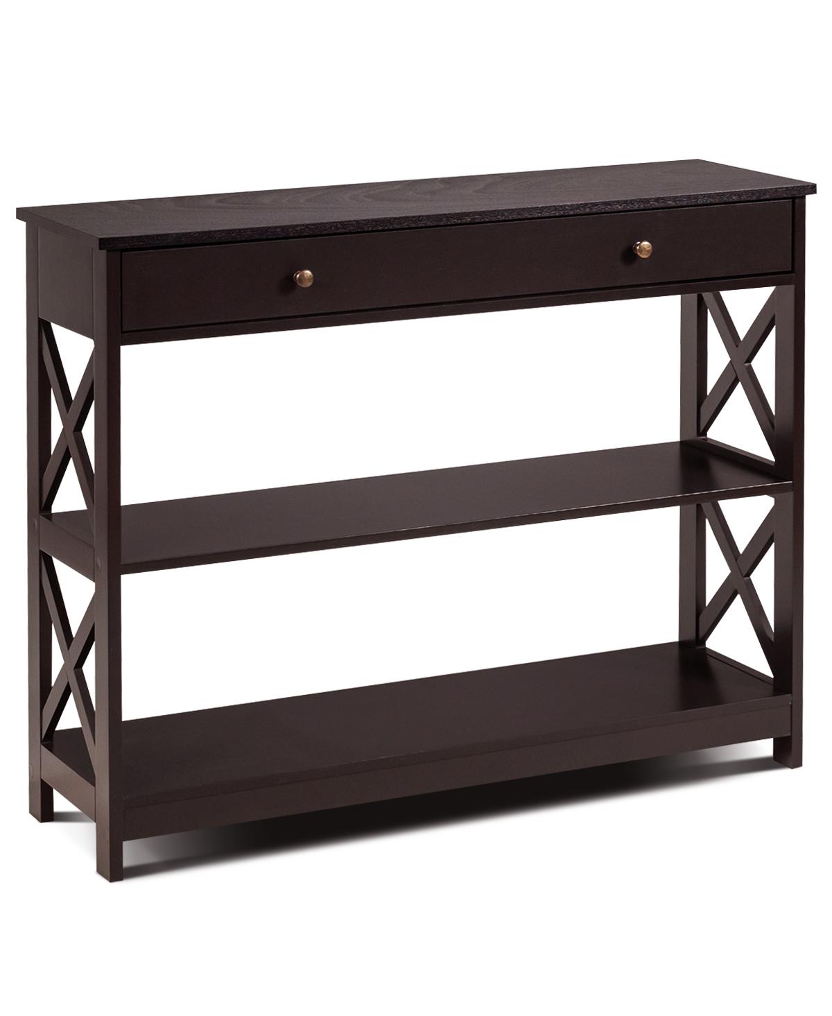 Click here for Console Table 3-Tier with Drawer and Storage Shelv... prices
