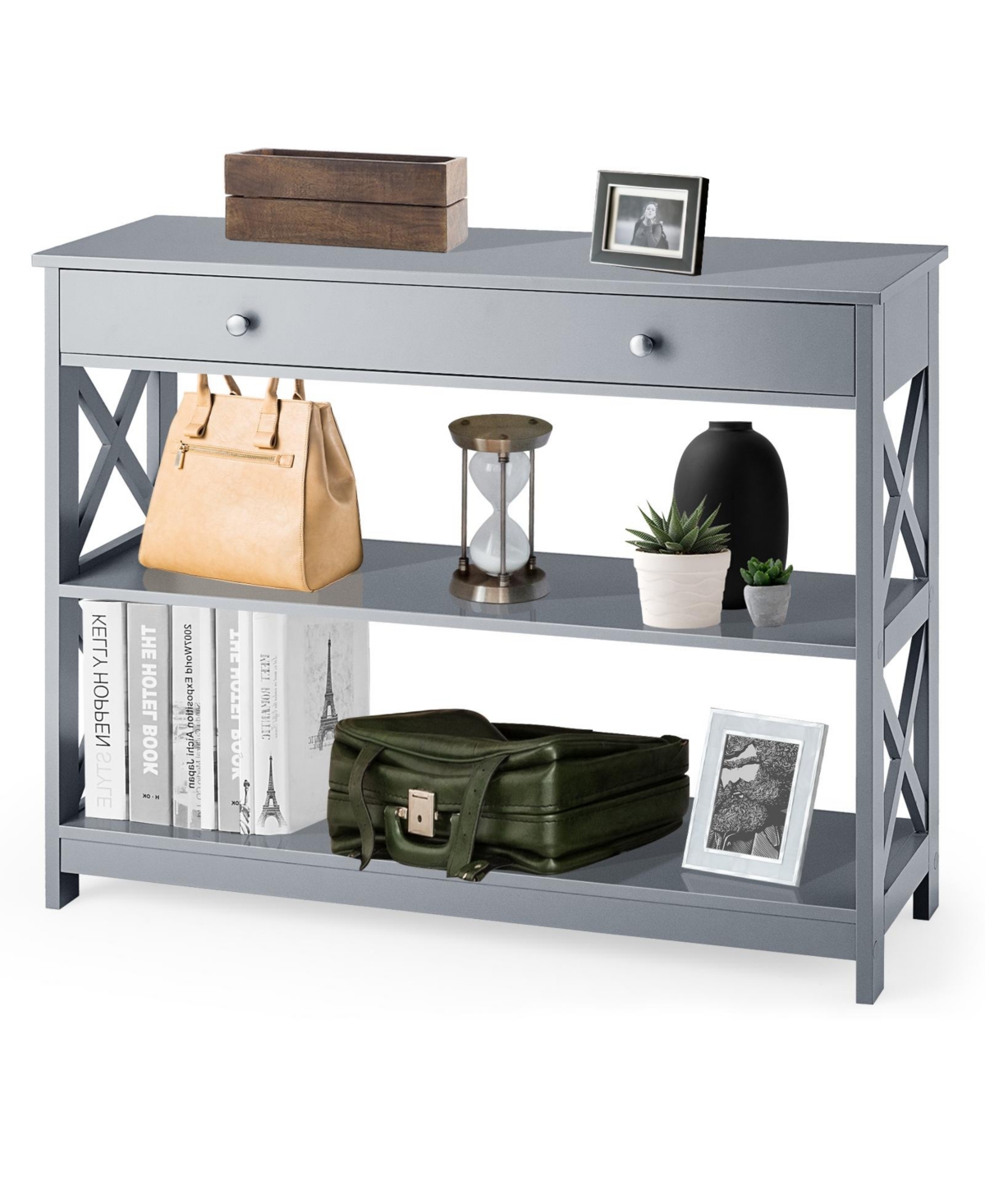 Click here for Console Table 3-Tier with Drawer and Storage Shelv... prices