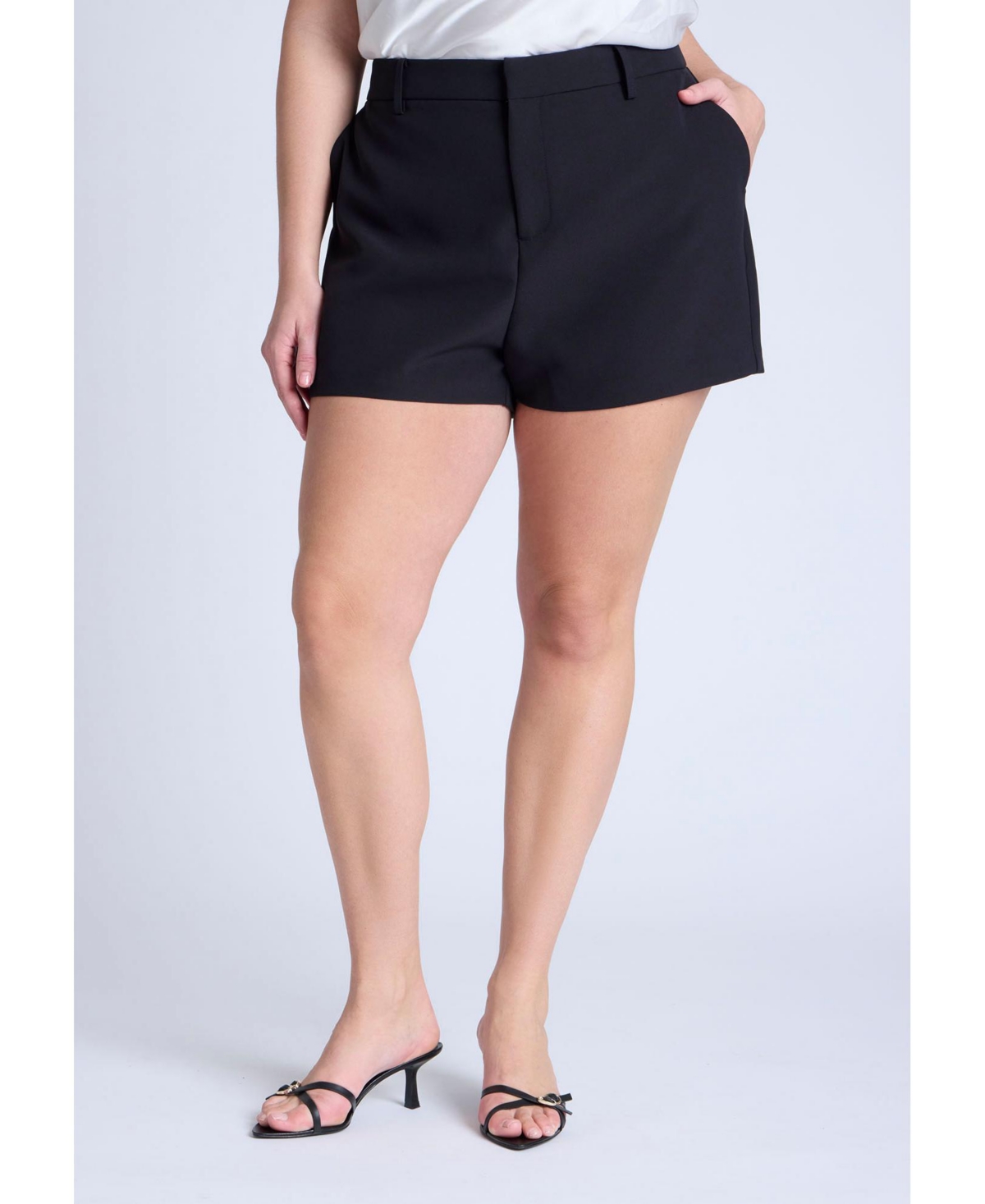 Click here for Eloquii Womens Plus Size Mini Suiting Short - Blac... prices