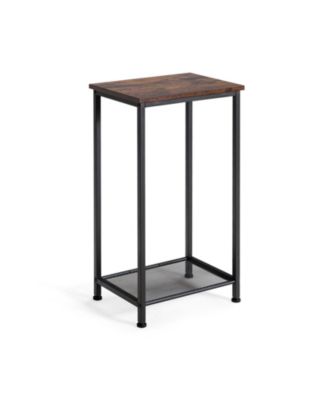 2-Tier Industrial End Table with Metal Mesh Storage Shelves - Macy's