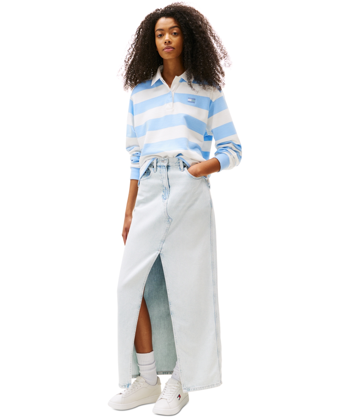 Click here for Tommy Jeans Womens Claire Front-Slit Denim Maxi Sk... prices
