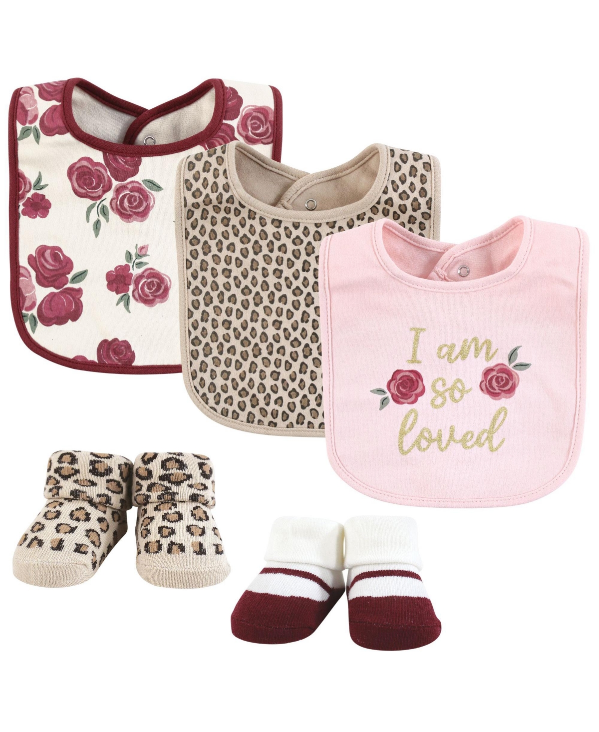 Click here for Hudson Baby Girls 5Pk Bibs and Socks Set - So love... prices