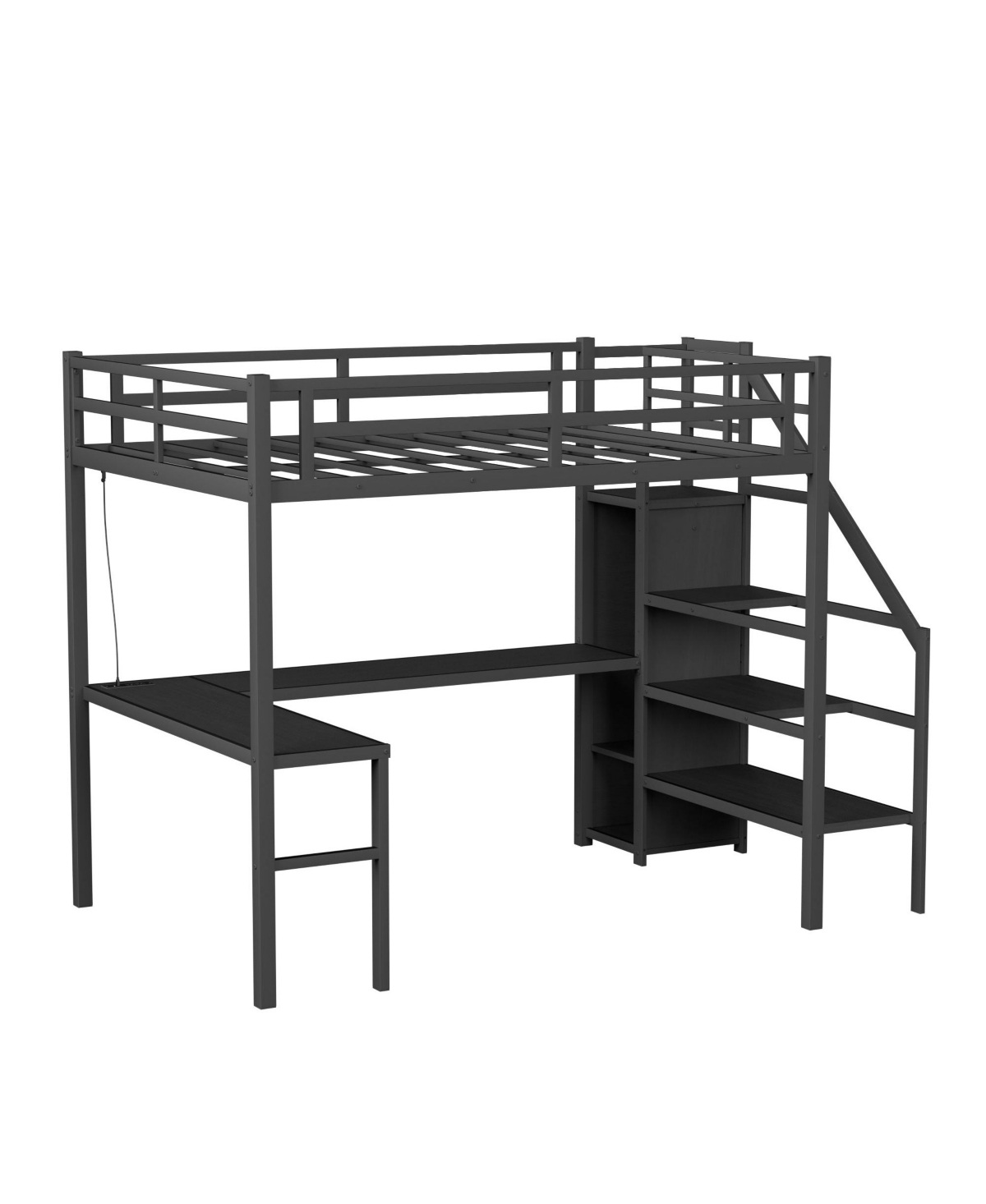Click here for Full Size Loft Bed with L-shaped Desk and Usb  Met... prices