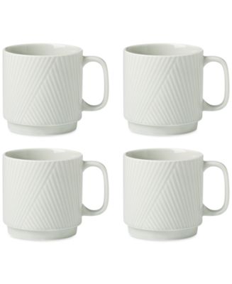 Lenox Modulus Textured Mugs, Set of 4 - Macy's