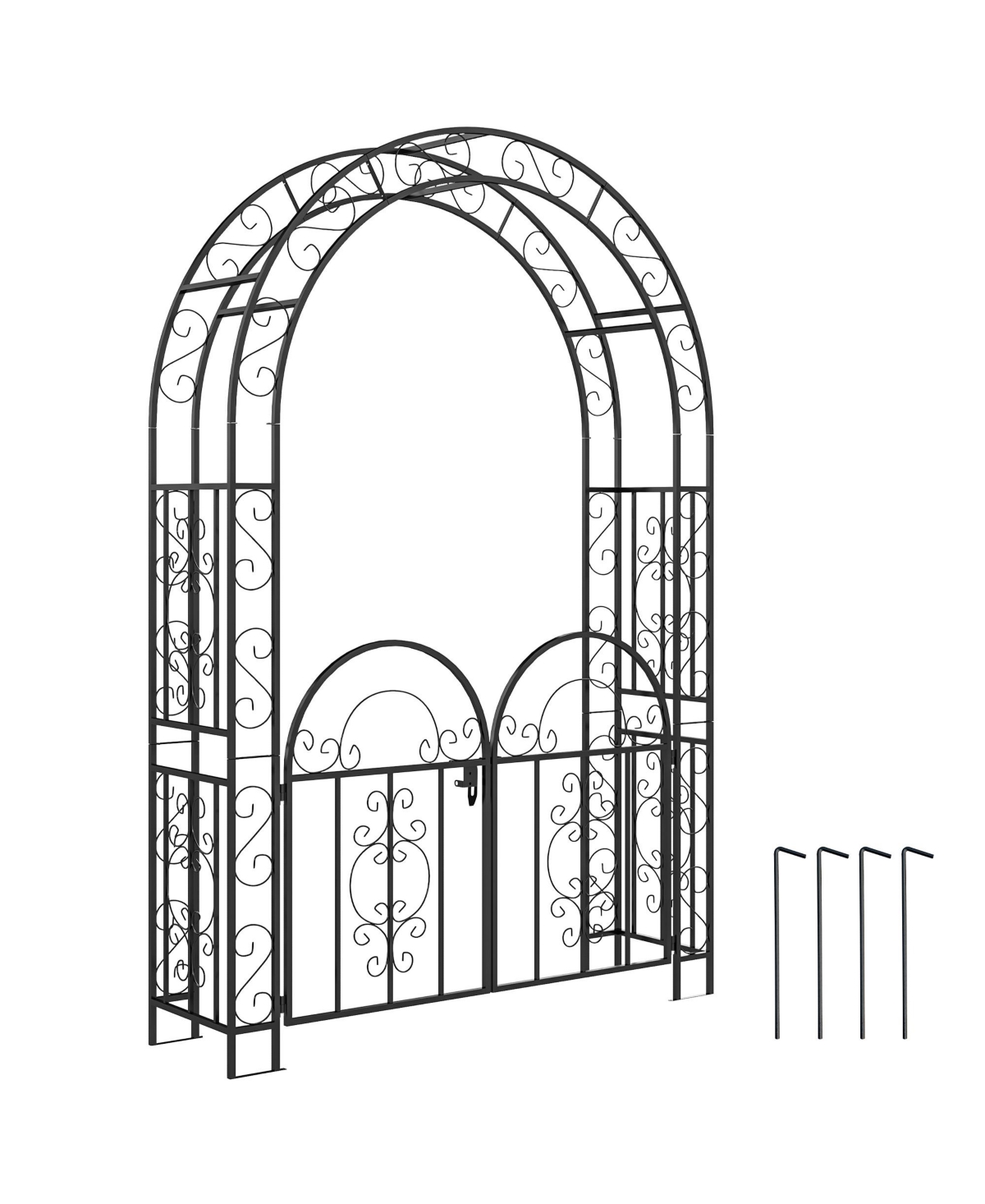 Click here for Outsunny 7.4ft Steel Garden Arch with Gate  Garden... prices
