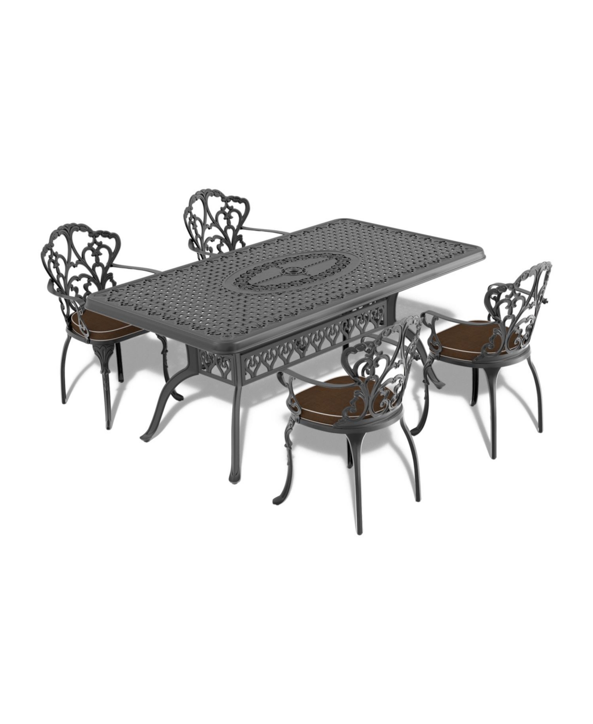 Click here for Streamdale 5-pc Cast Aluminum Patio Set  Black Fra... prices