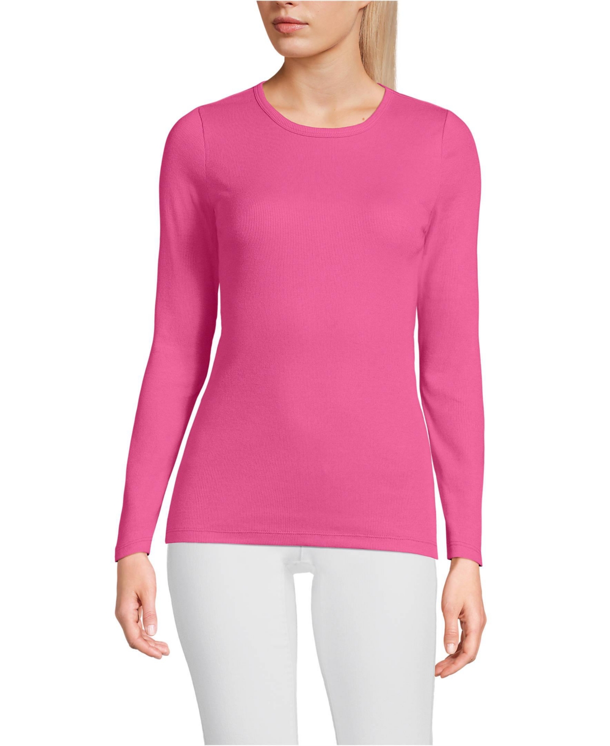 Click here for Lands End Womens Petite Long Sleeve Micro Rib T-Sh... prices