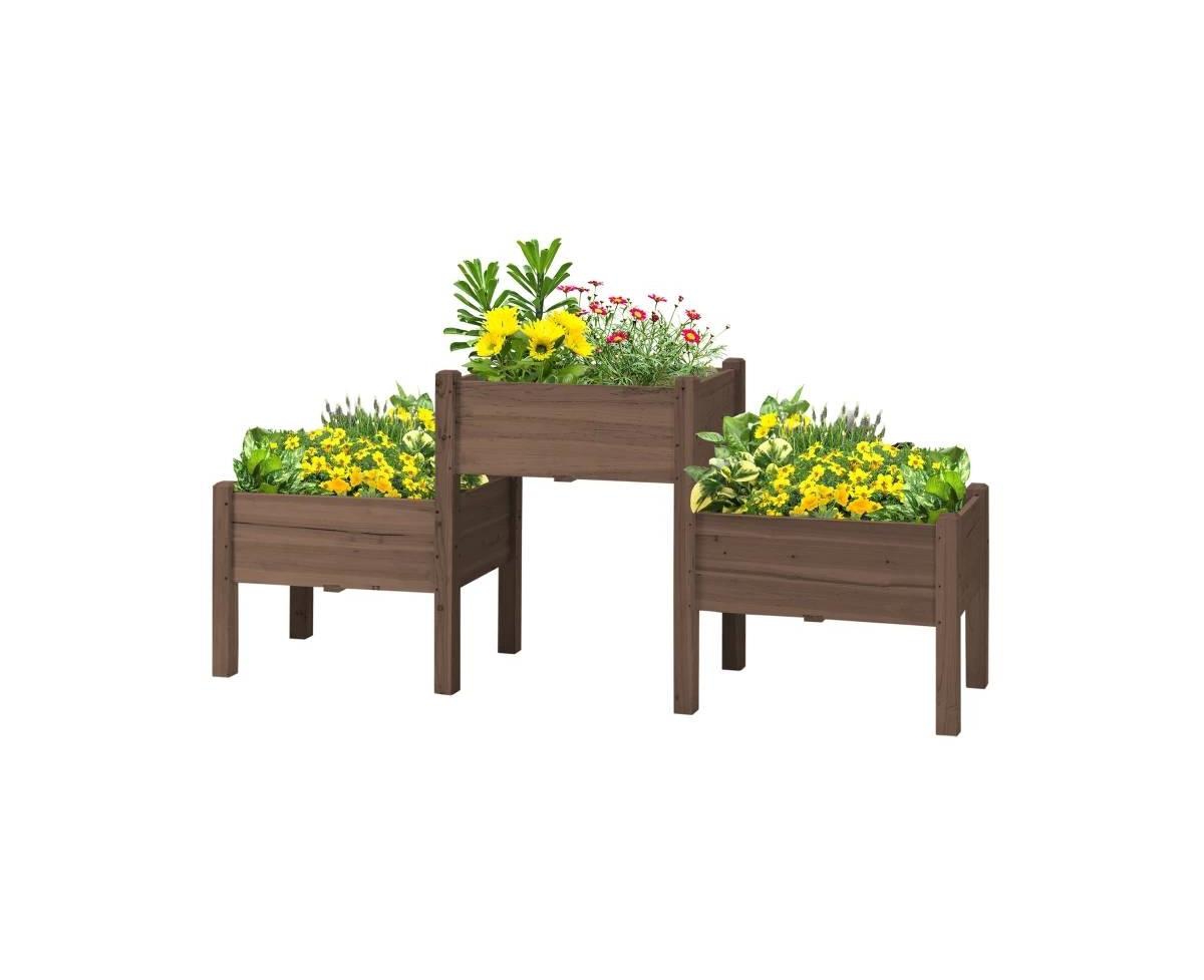 Click here for 3 Wooden Elevated Planter Raised Garden Beds - Esp... prices