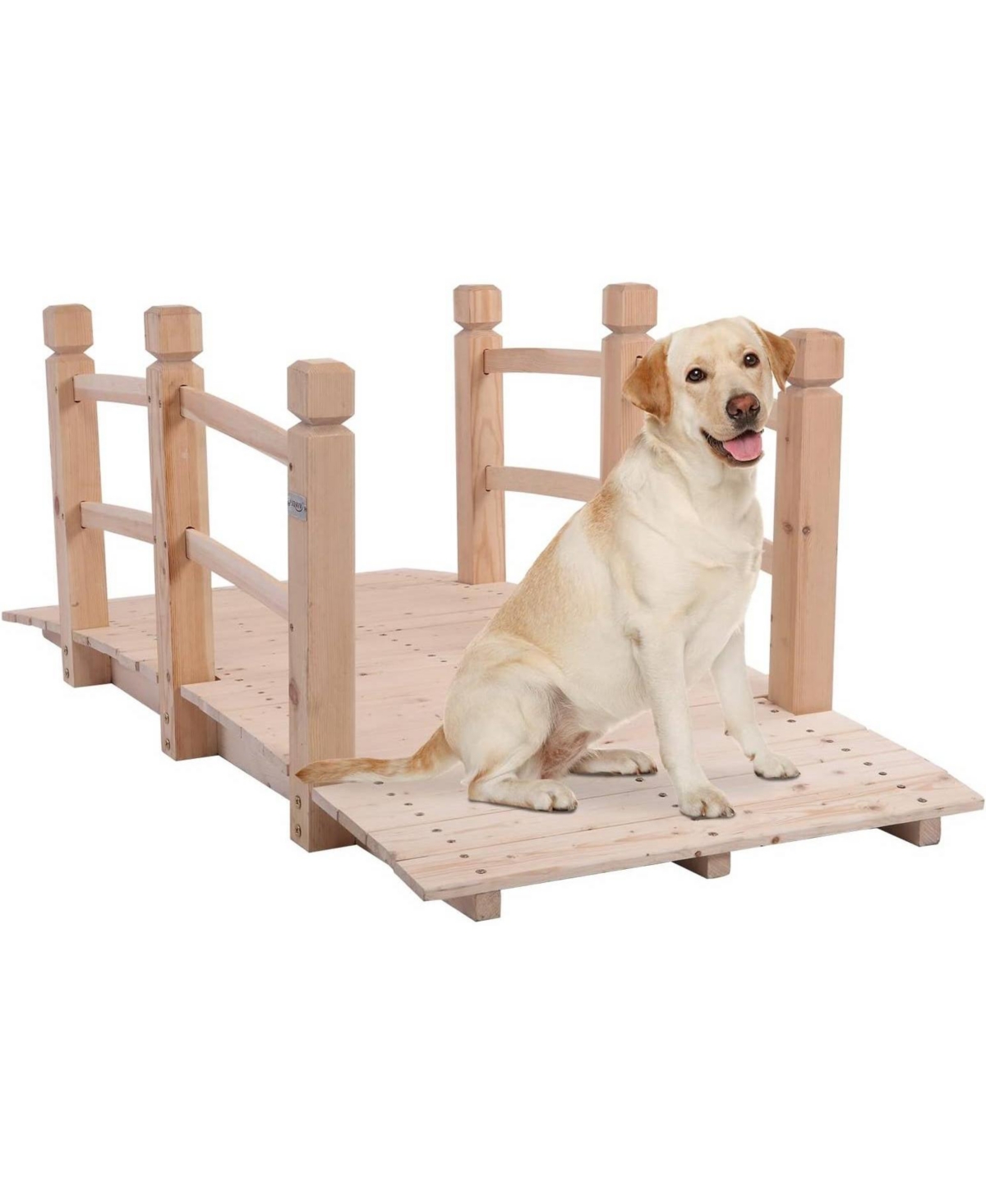 Click here for Outdoor Solid Wood 5-Ft Garden Bridge in Natural W... prices