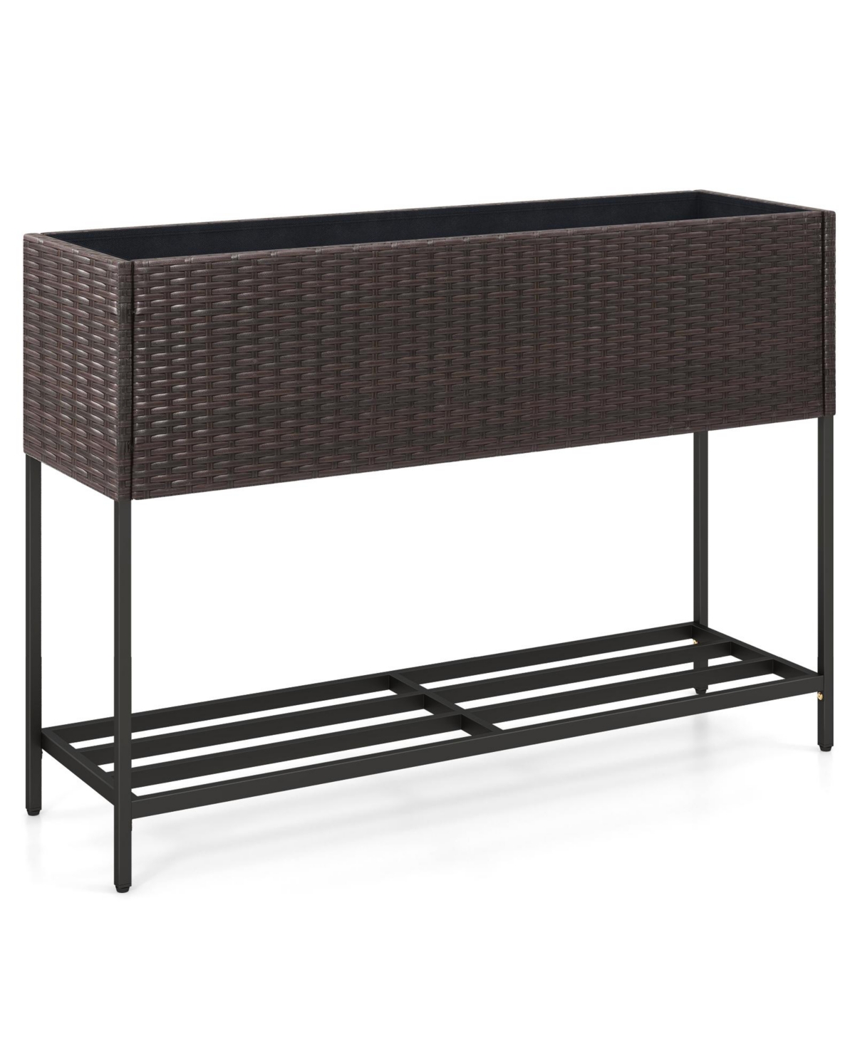 Click here for Wicker Raised Garden Bed with Storage Shelf and Dr... prices