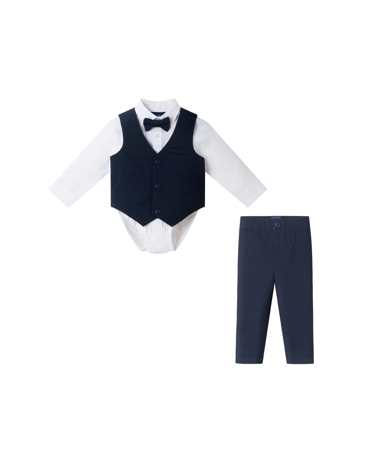 Andy & Evan Baby Boys Blue Seersucker Buttondown and Vest Set - Blue