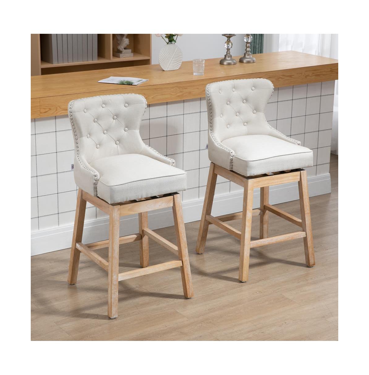 Click here for Set of 2  30 Inch Swivel Bar Stools with Nailhead... prices