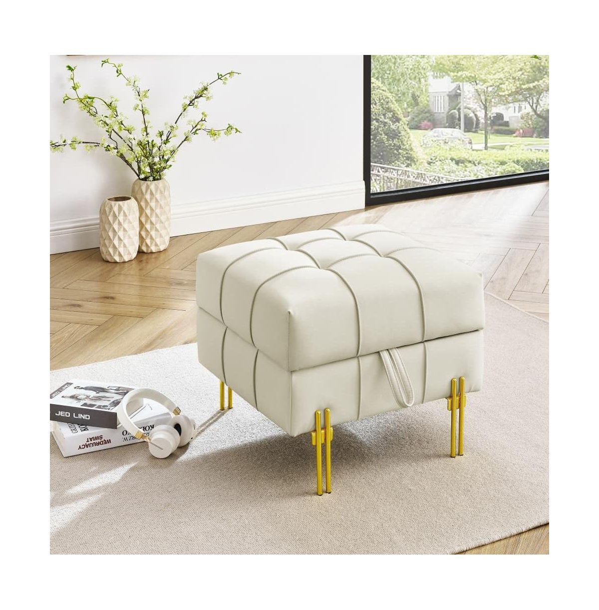 Click here for Anti-Scratch Leather Storage Ottoman Pet Friendly... prices