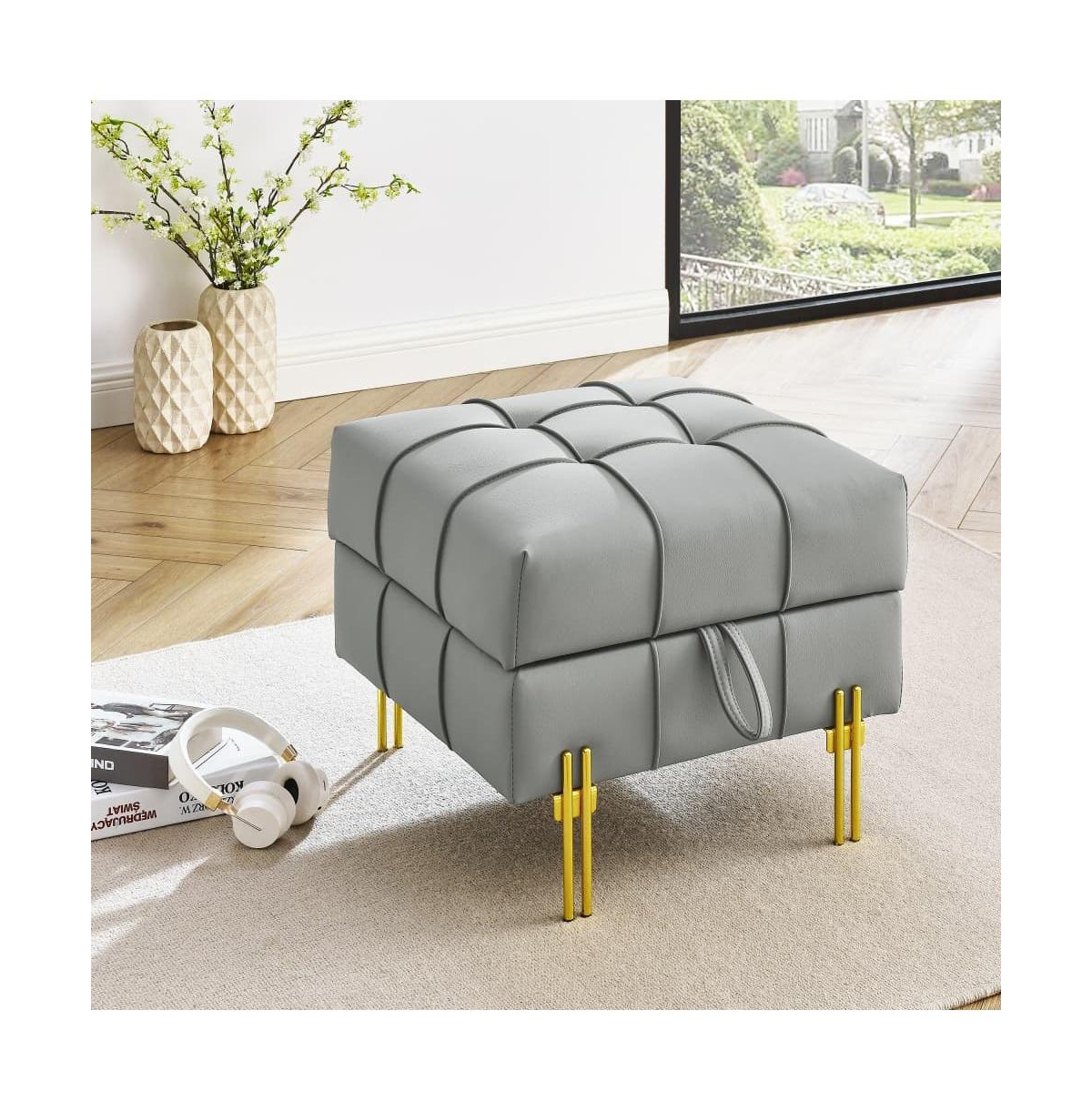 Click here for Anti-Scratch Leather Storage Ottoman Pet Friendly... prices