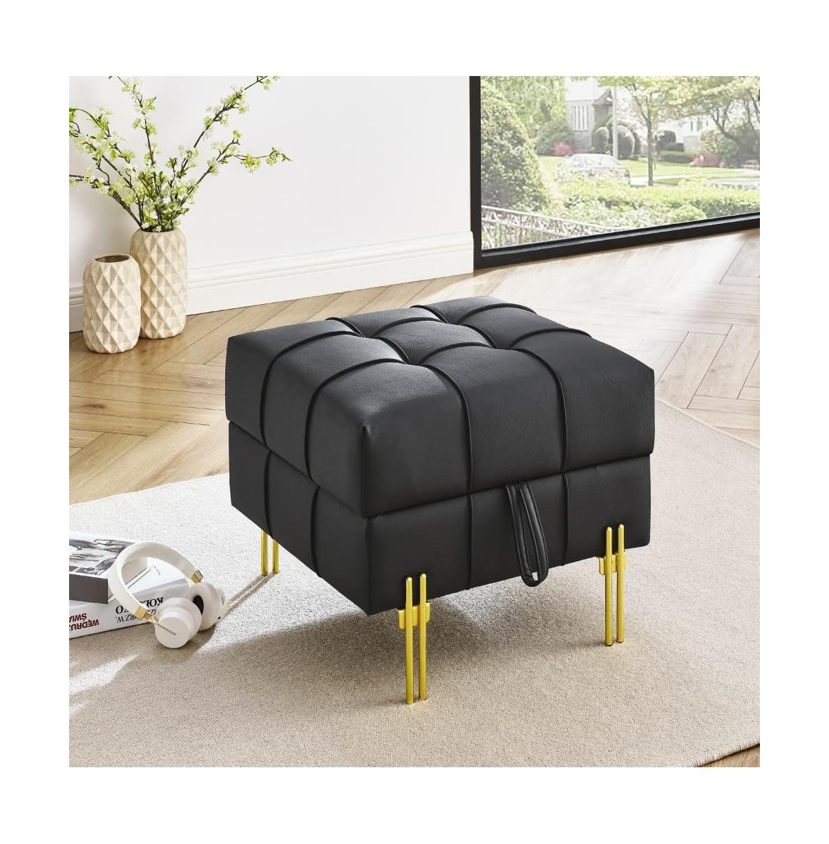 Click here for Anti-Scratch Leather Storage Ottoman Pet Friendly... prices