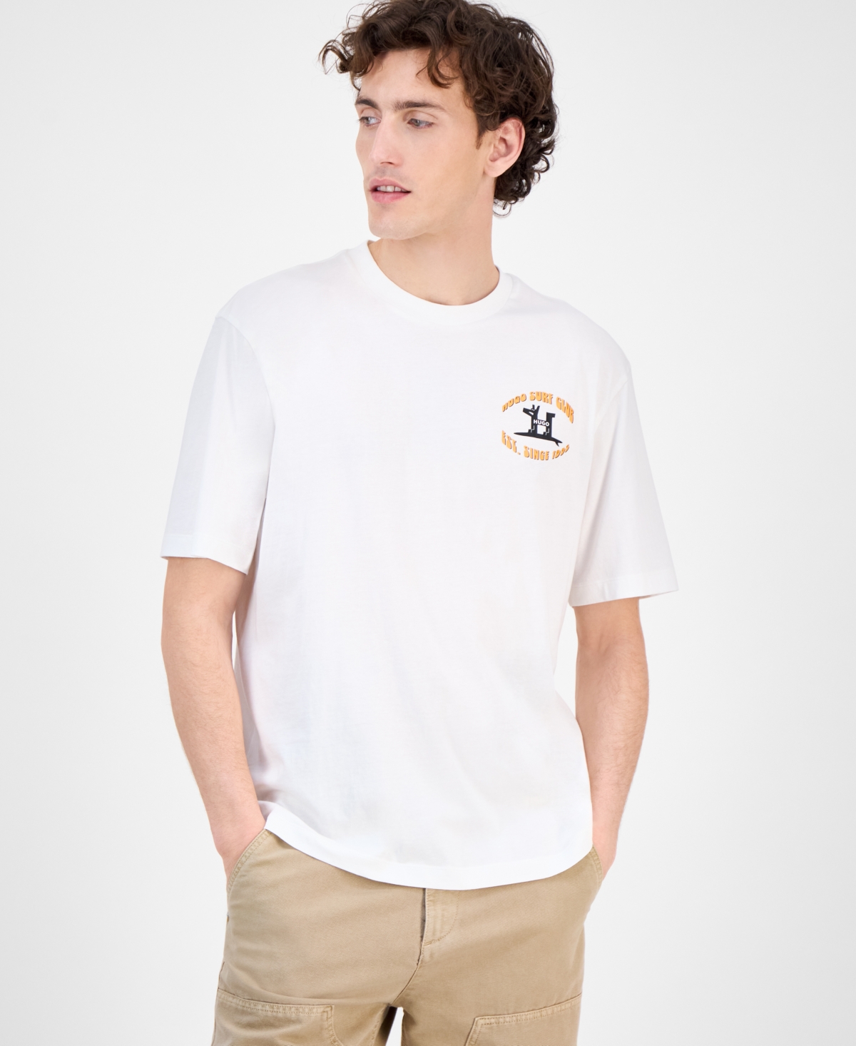 Click here for Hugo Boss Mens Nodiwop Logo Graphic Cotton T-Shirt... prices