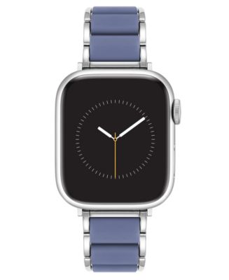 Anne Klein Women's Light Blue Rubberized Link with Silver-Tone Alloy ...