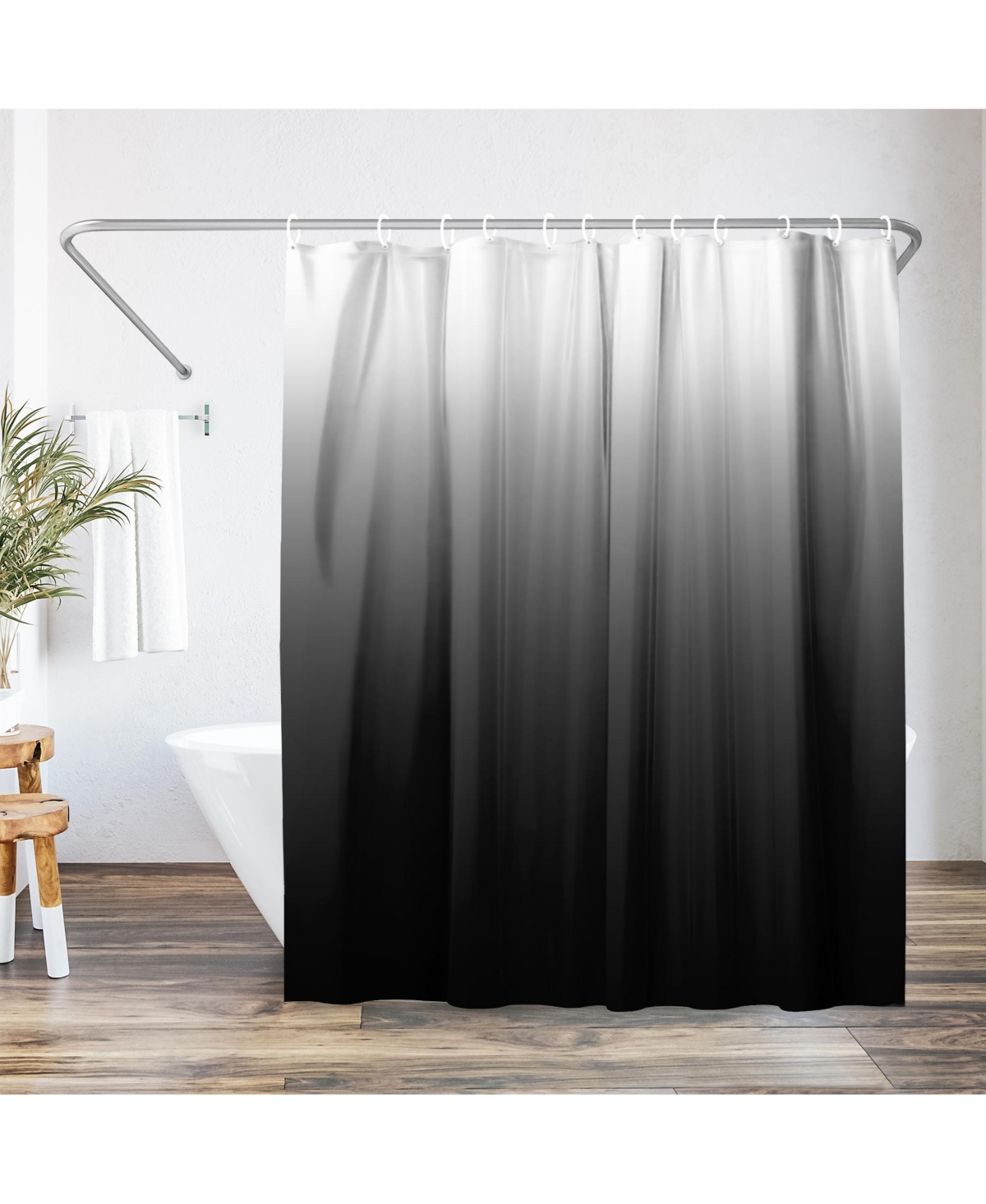 Click here for Americanflat 71x74 Ombre Black Shower Curtain - Wa... prices