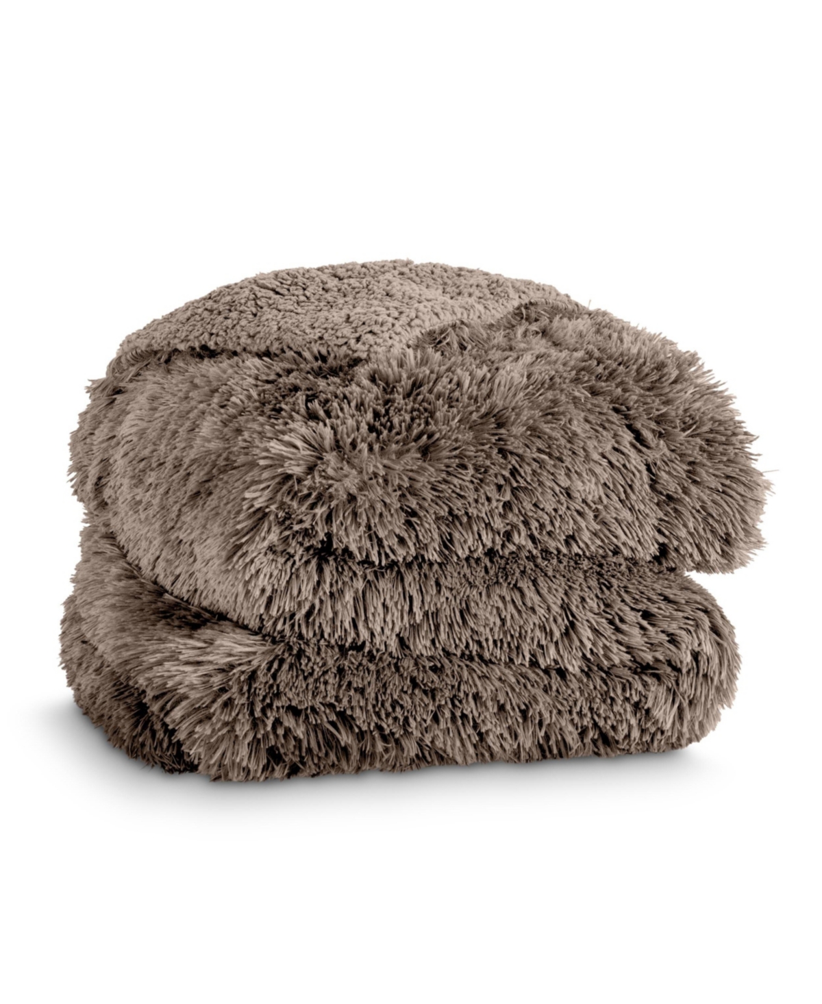 Click here for Shaggy Faux Fur Sherpa Blanket - Taupe prices