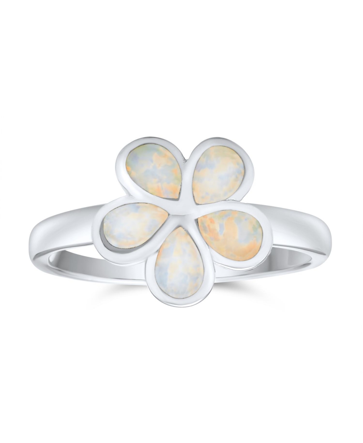 Click here for Bling Jewelry White Created Opal Hawaiian Plumeria... prices