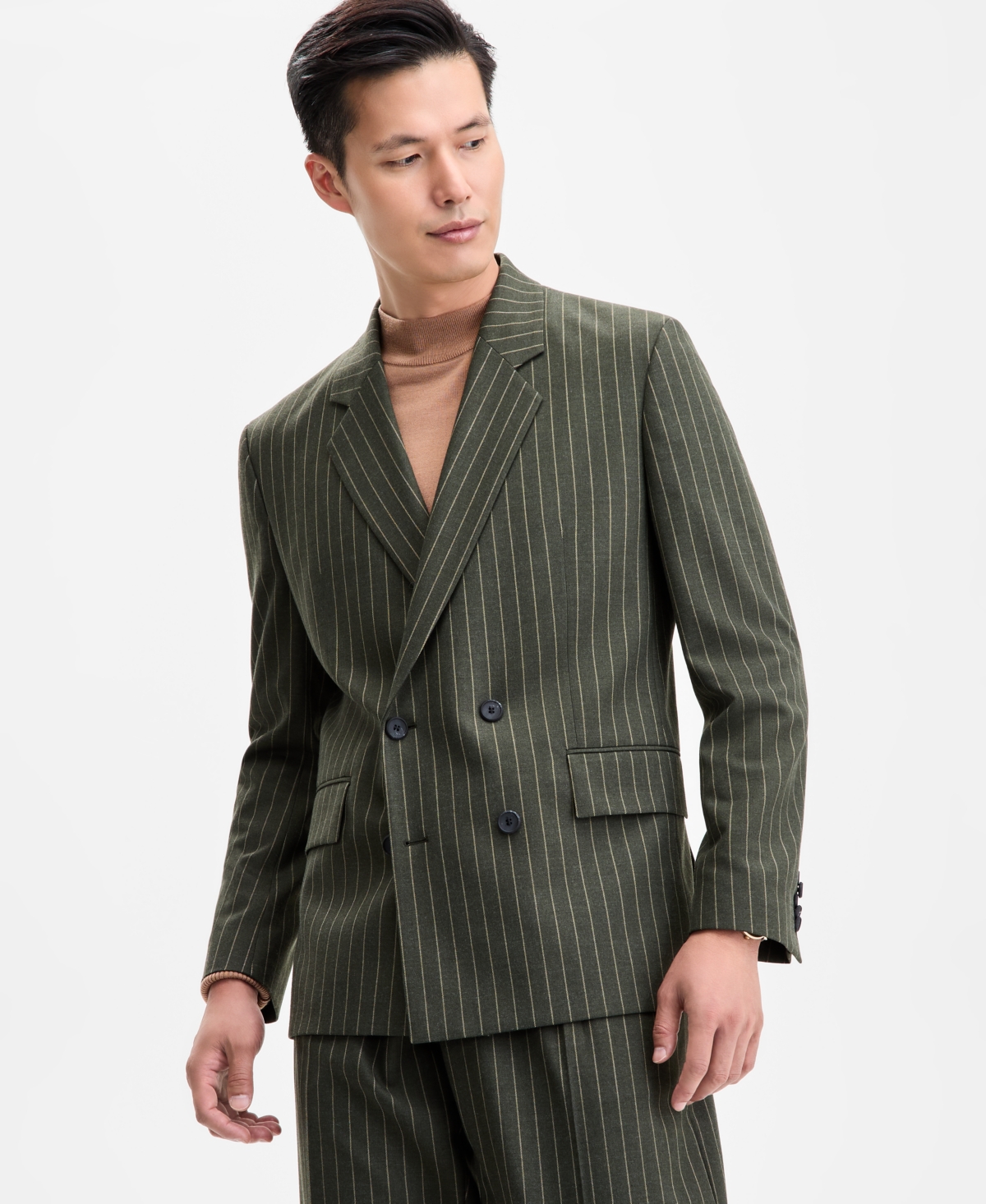 Click here for Hugo by Hugo Boss Mens Modern-Fit Pinstripe Double... prices