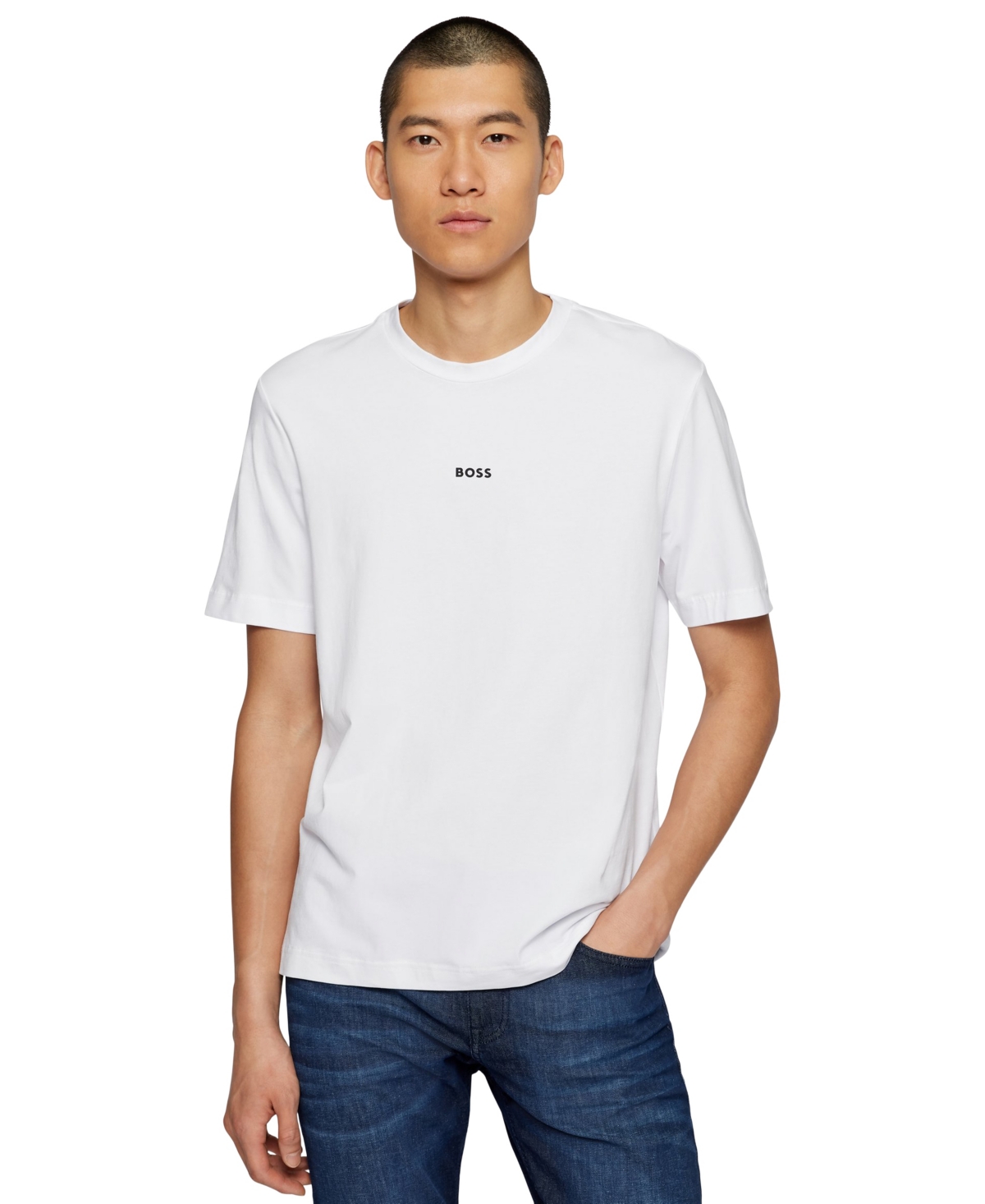 Click here for Boss by Hugo Boss Mens Logo Print Relaxed-Fit T-Sh... prices