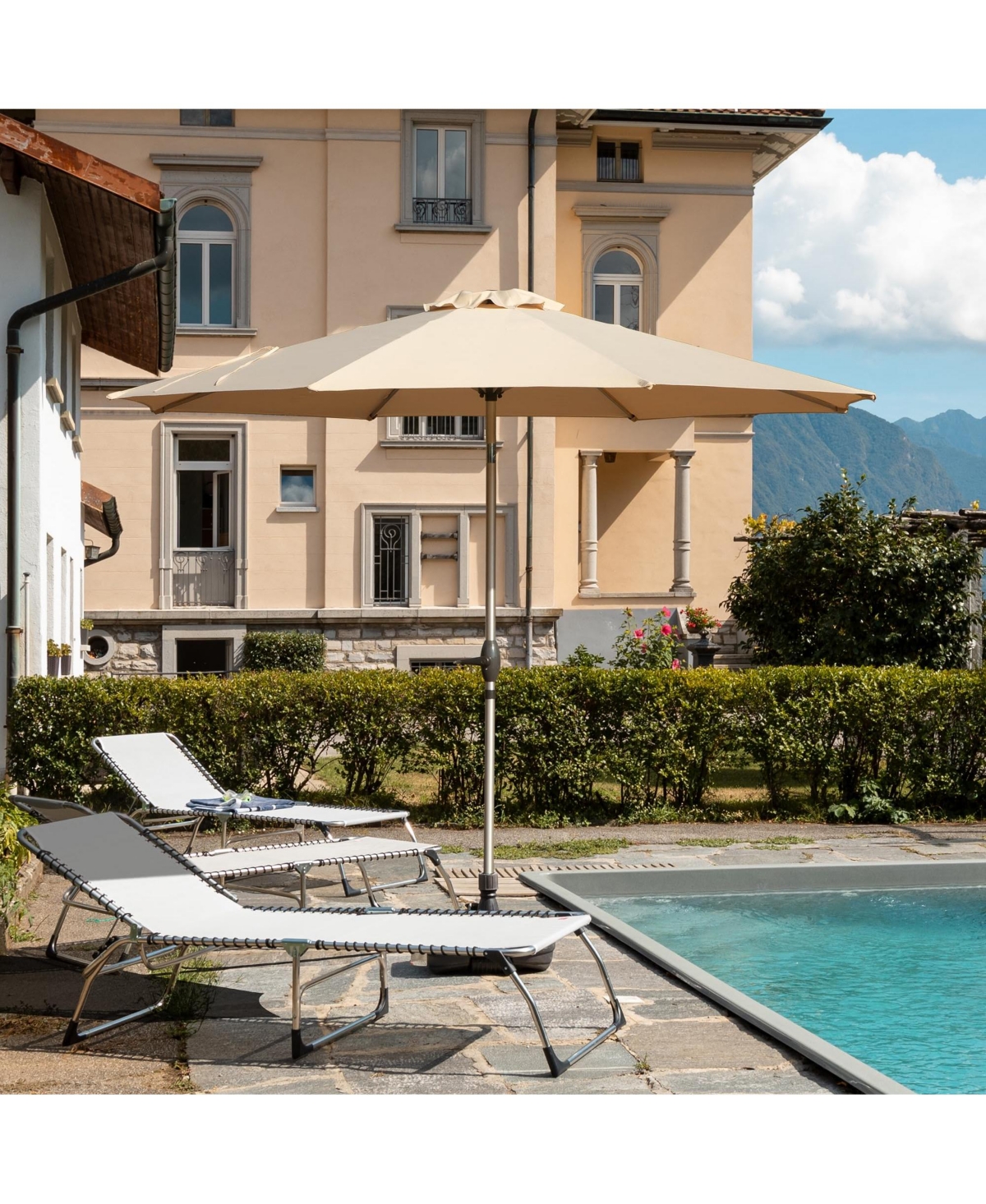 Click here for 9FT Patio Umbrella  Outdoor Table Umbrella with Pu... prices
