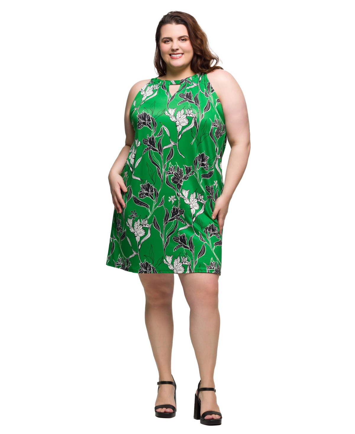 Click here for 24seven Comfort Apparel Plus Size Knee Length Prin... prices