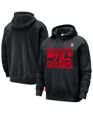 Nike Men's Black Philadelphia 76ers Courtside Club Pullover Hoodie - Macy's