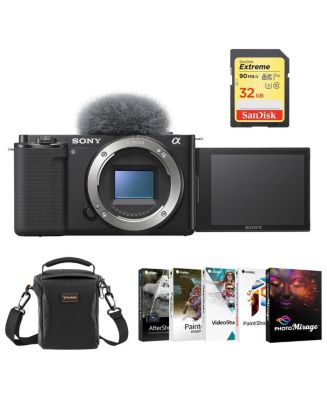 Sony ZV-E10 Mirrorless Camera, Black Bundle with Corel PC Photo & Video ...