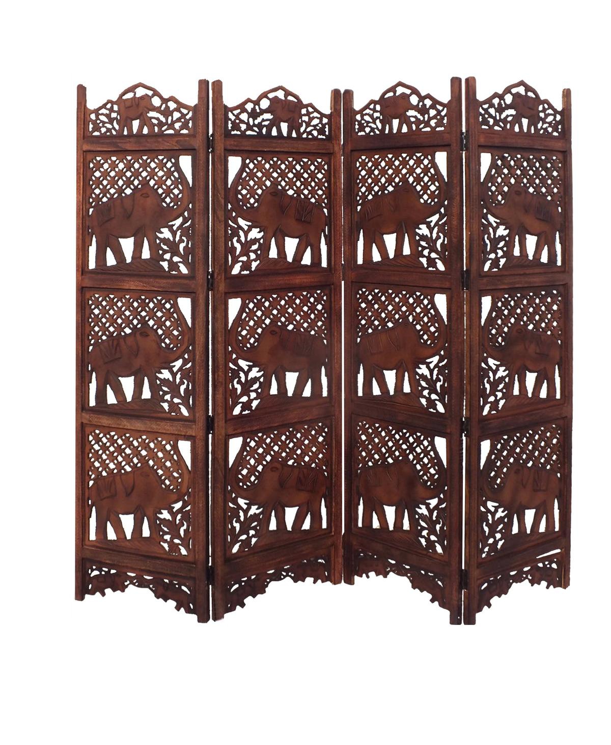 Click here for Hand-Carved Elephant Design Foldable 4-Panel Room... prices