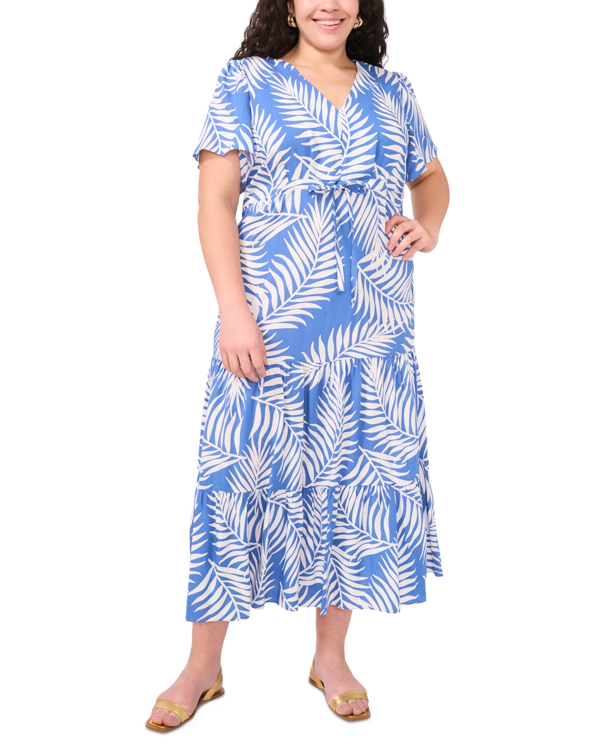 Click here for Vince Camuto Plus Size Printed Tiered Maxi Dress -... prices