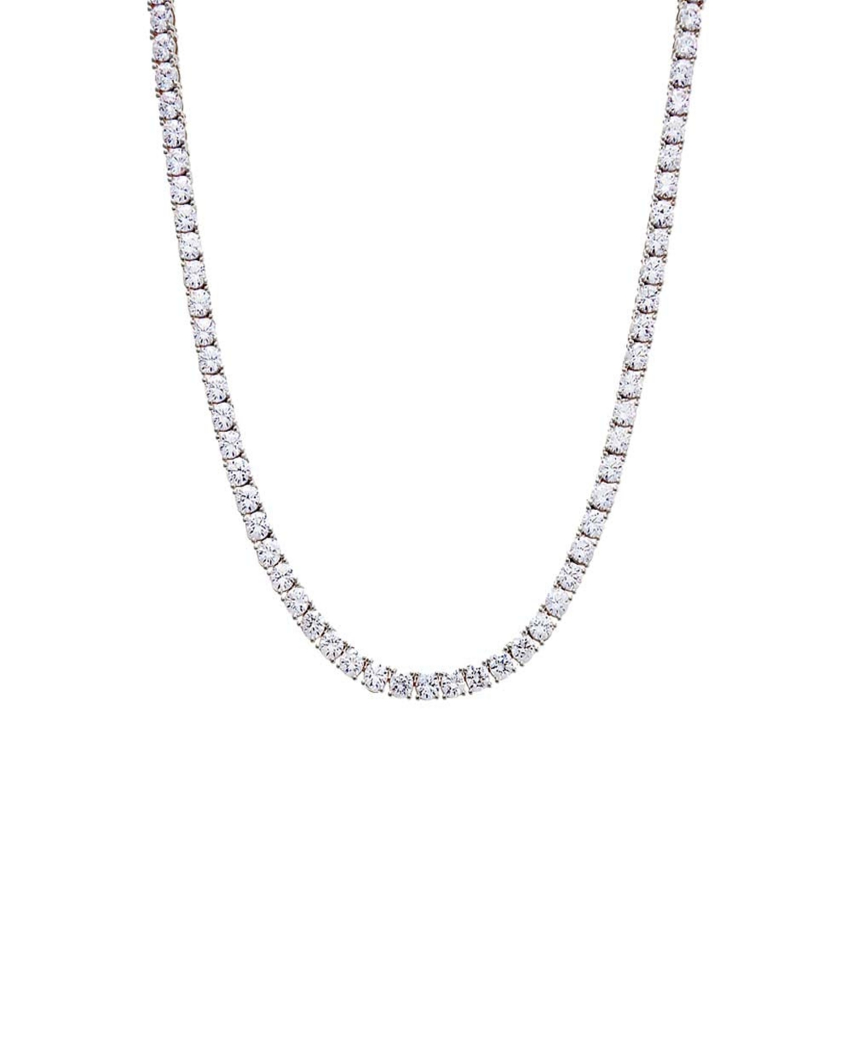 Click here for By Adina Eden Cubic Zirconia Tennis Necklace - Sil... prices