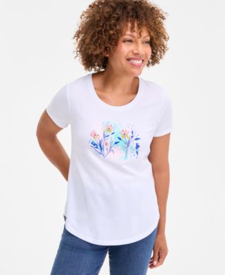 Style & Co Women's Graphic Crewneck Short-Sleeve T-Shirt, Exclusively ...